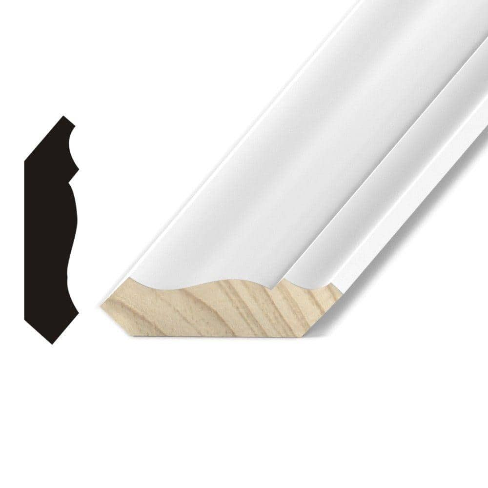 Kelleher 9/16 in. x 192 in. Primed Pine Wood Crown Molding – Super Arbor