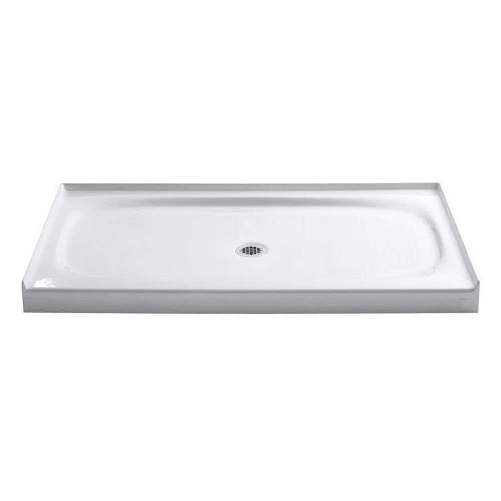 KOHLER Salient 60 in. x 36 in. Cast Iron Single Threshold Shower Base ...