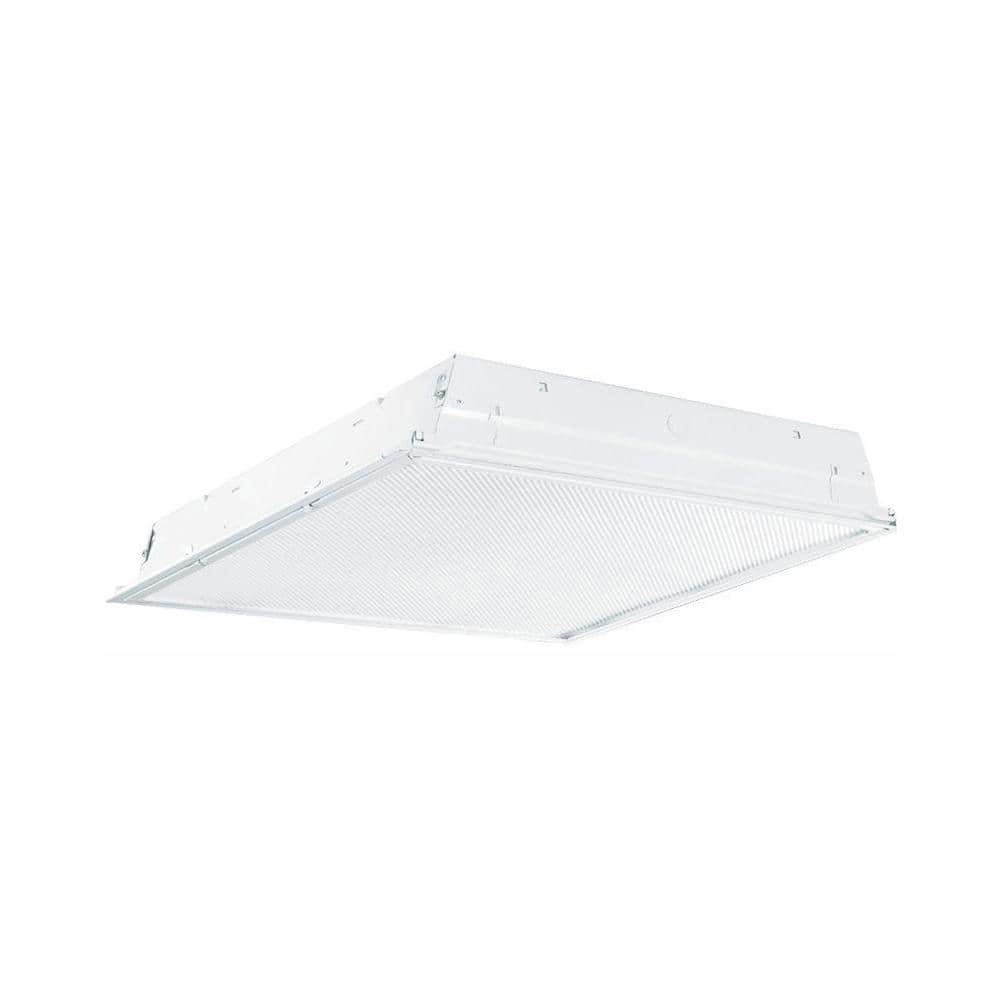 Metalux 2 ft. x 2 ft. White Integrated LED Drop Ceiling Troffer Light ...