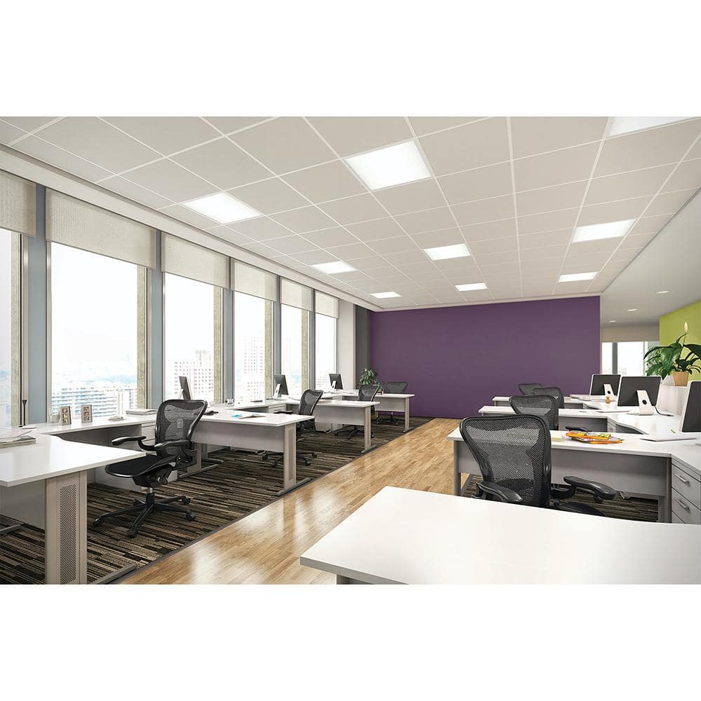 Metalux 2 ft. x 2 ft. White Integrated LED Drop Ceiling Troffer Light ...