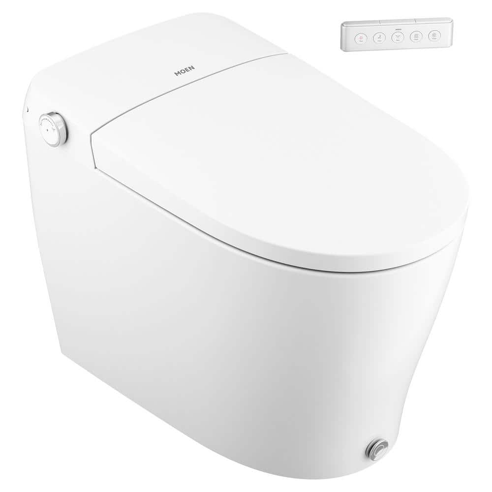 MOEN 5-Series Elongated Bidet Toilet in White with Built-in Cleansing ...