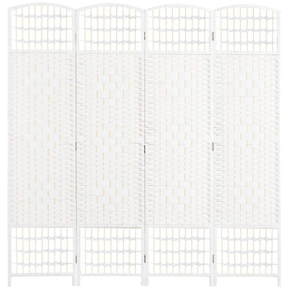 4-Panel Room Divider, Folding Privacy Screen, Room Separator, Wave Fib ...