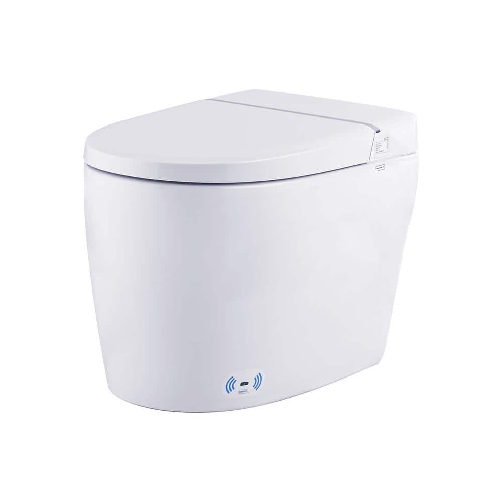 PROOX Elongated Smart Bidet Toilet, 1.28 GPF in White with Auto Functi ...
