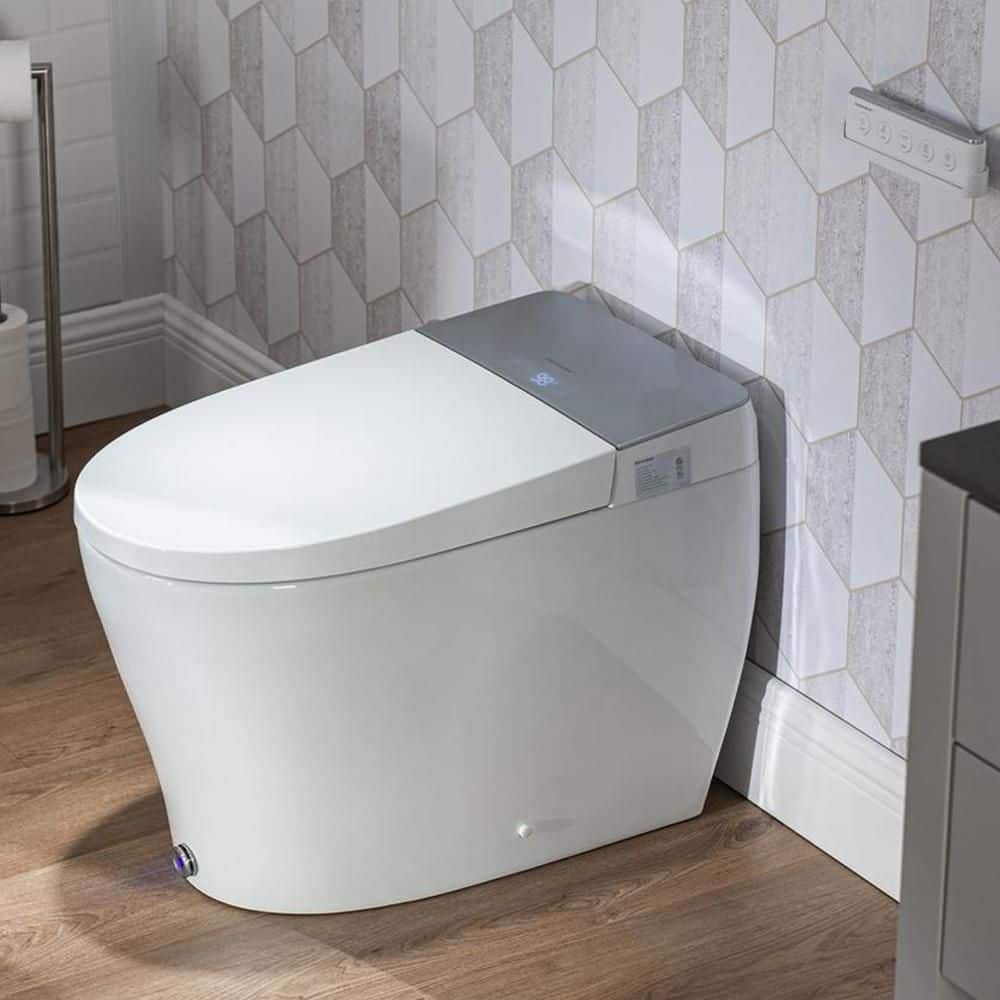 Casta Diva Elongated Electric Smart Bidet Toilet 1.06GPF with Heated S ...