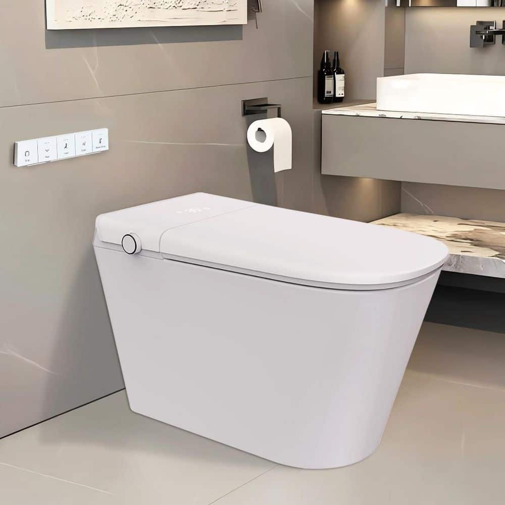 UPIKER 12" 1-piece Smart Elongated Toilet with Heated Seat and Auto Fl ...