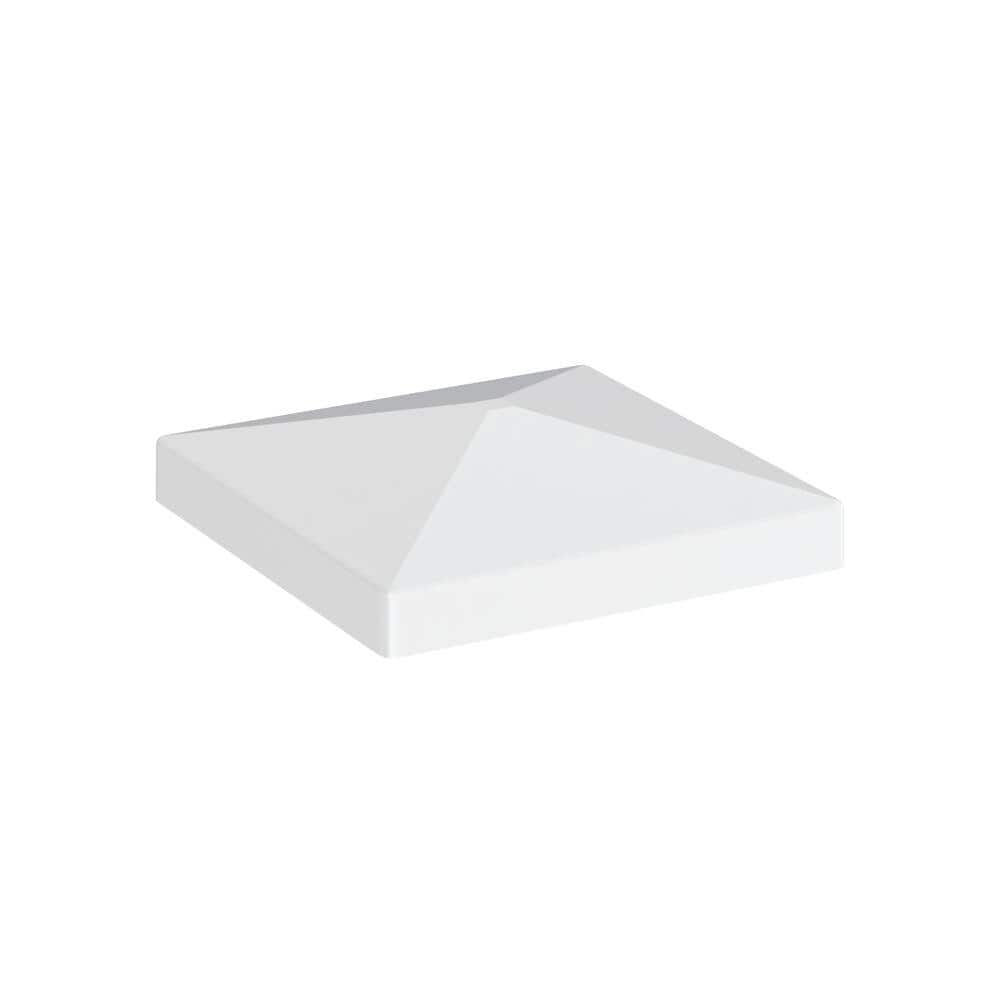 Veranda 4 in. x 4 in. White Pyramid Post Cap with Glue – Super Arbor