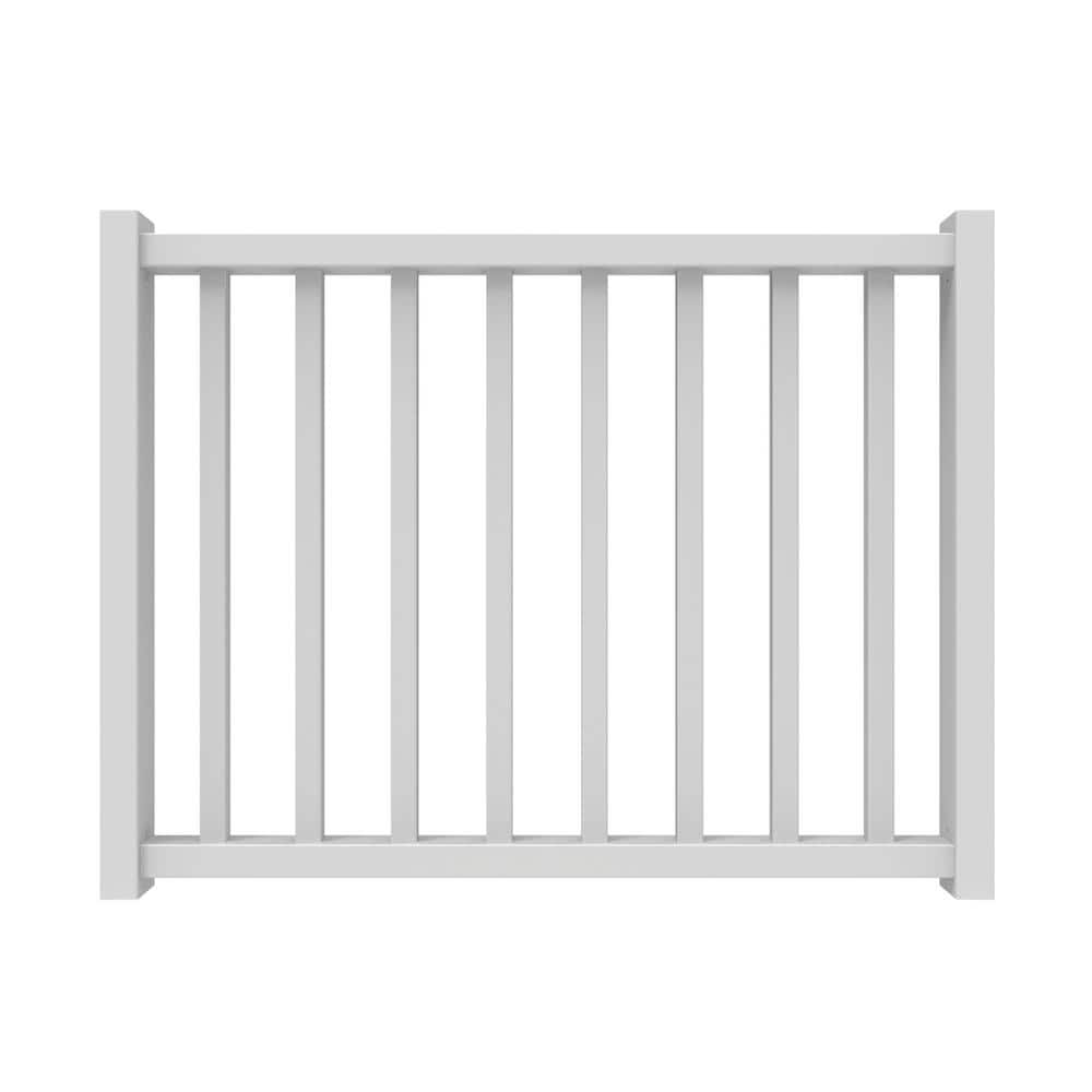 Veranda 36 in. to 48 in. Traditional White PolyComposite Rail Gate Kit ...