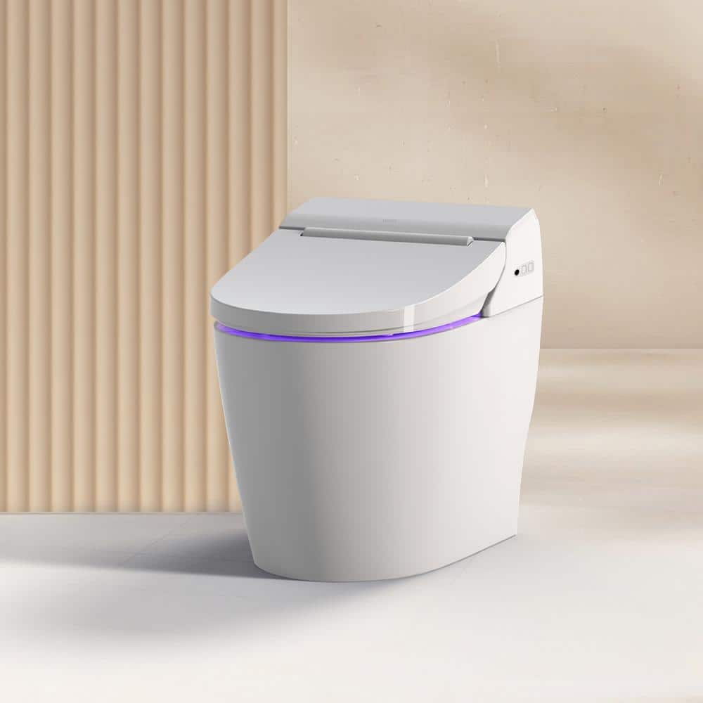 VOVO Stylement Tankless Smart Bidet Toilet in White - UV LED, Auto Flu ...