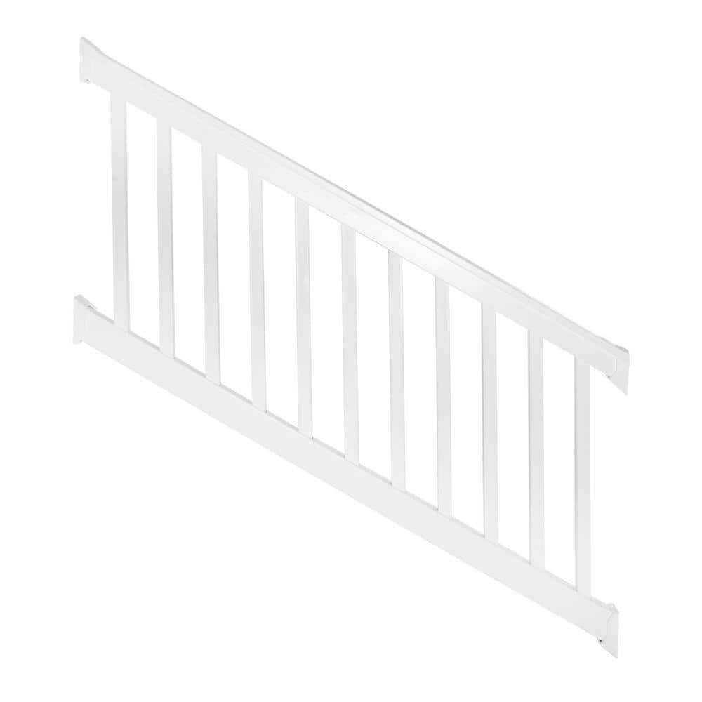 Weatherables Vanderbilt 3.5 ft. H x 6 ft. W White Vinyl Stair Railing ...
