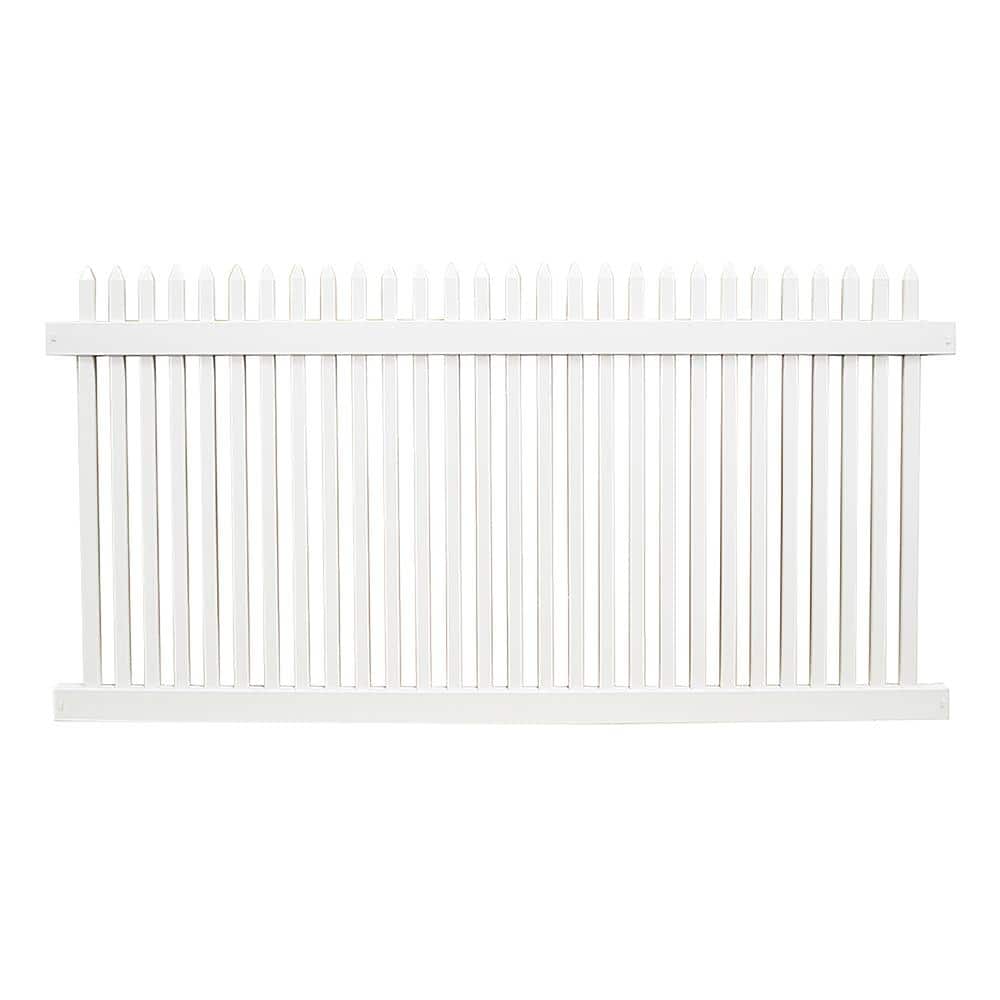 Weatherables Hartford 5 ft. H x 6 ft. W White Vinyl Picket Fence Panel ...