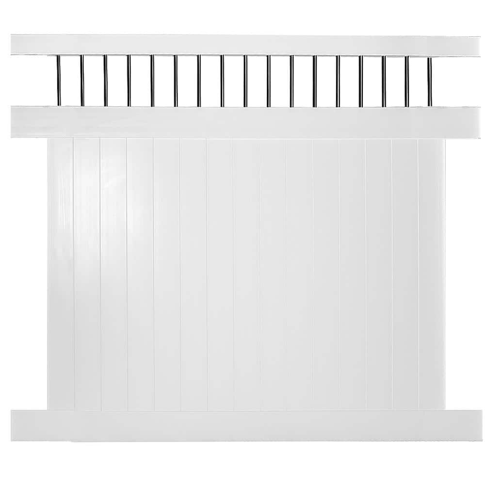 Weatherables Bradford 7 ft. H x 6 ft. W White Vinyl Privacy Fence Pane ...