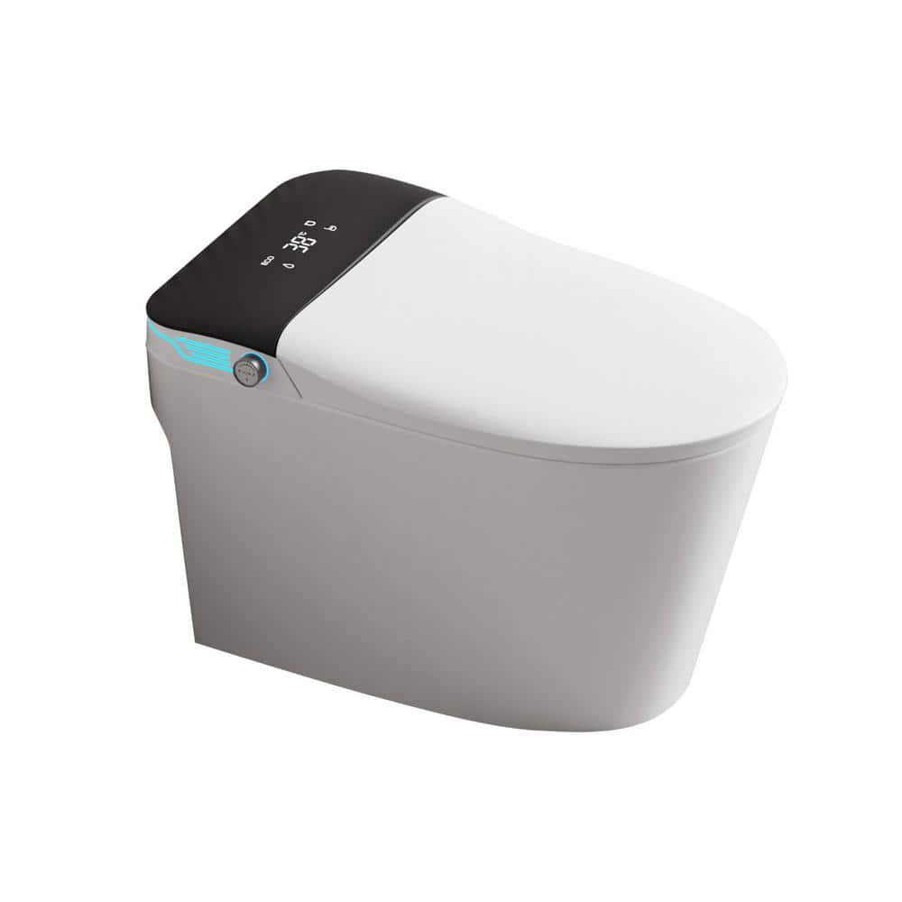 WELLFOR Elongated Smart Bidet Toilet with Voice Control and Bubble Shi ...