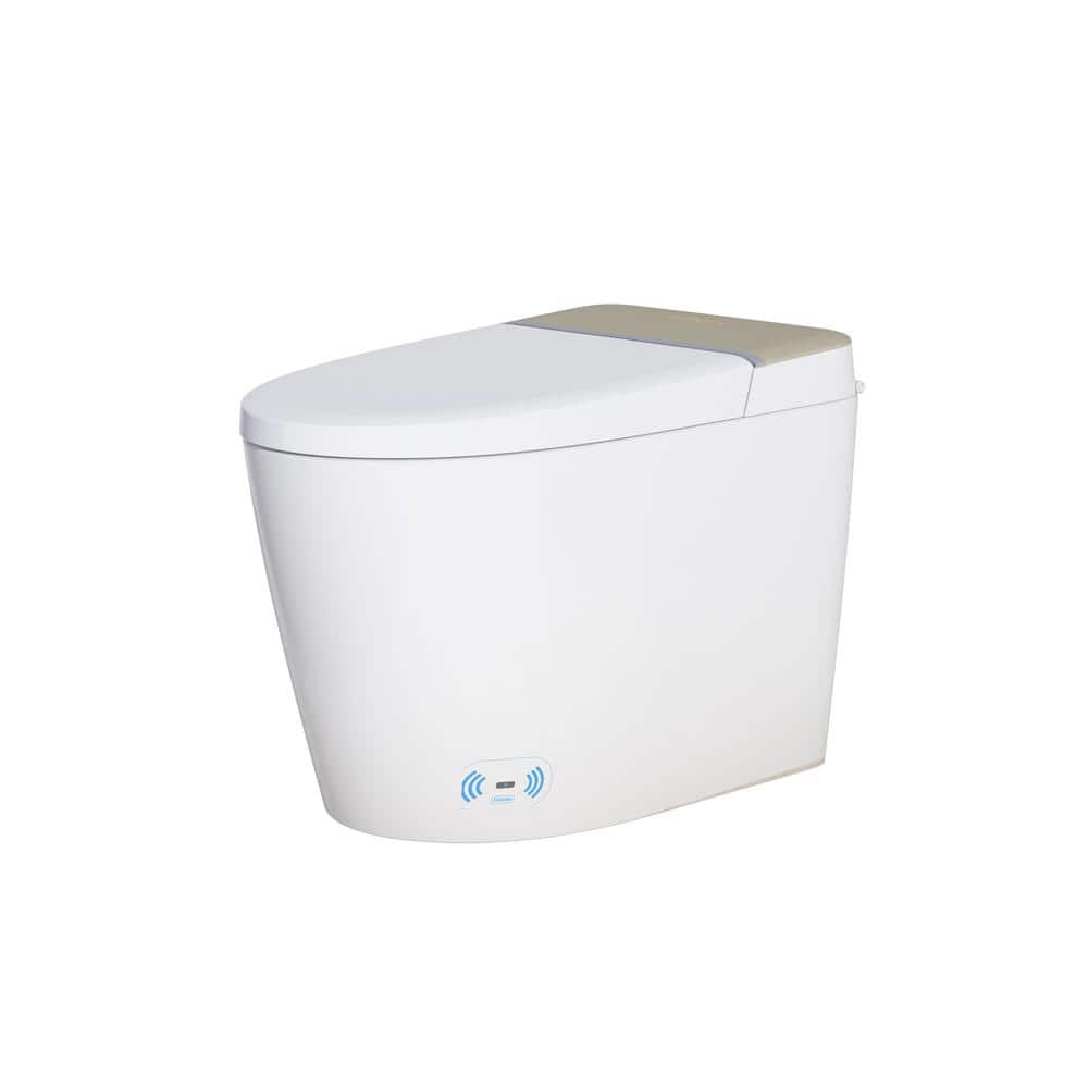 WELLFOR Smart Elongated Bidet Toilet with Foot Sensor & Heated Seat ...