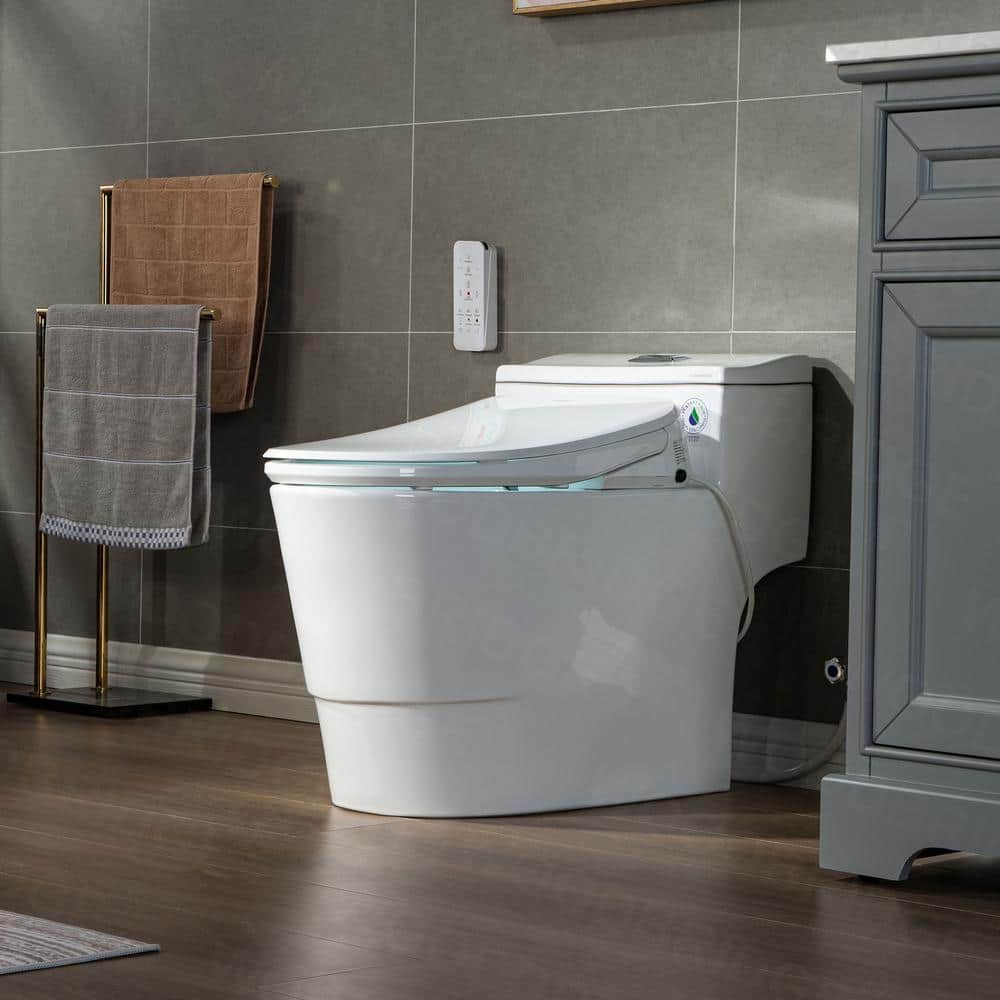 WOODBRIDGE Revel I Dual Flush Smart Bidet Toilet - Elongated, White ...