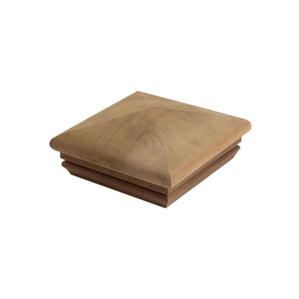 Deckorators 4 in. x 4 in. Hatteras Pyramid Cedar Wood Post Cap – Super ...