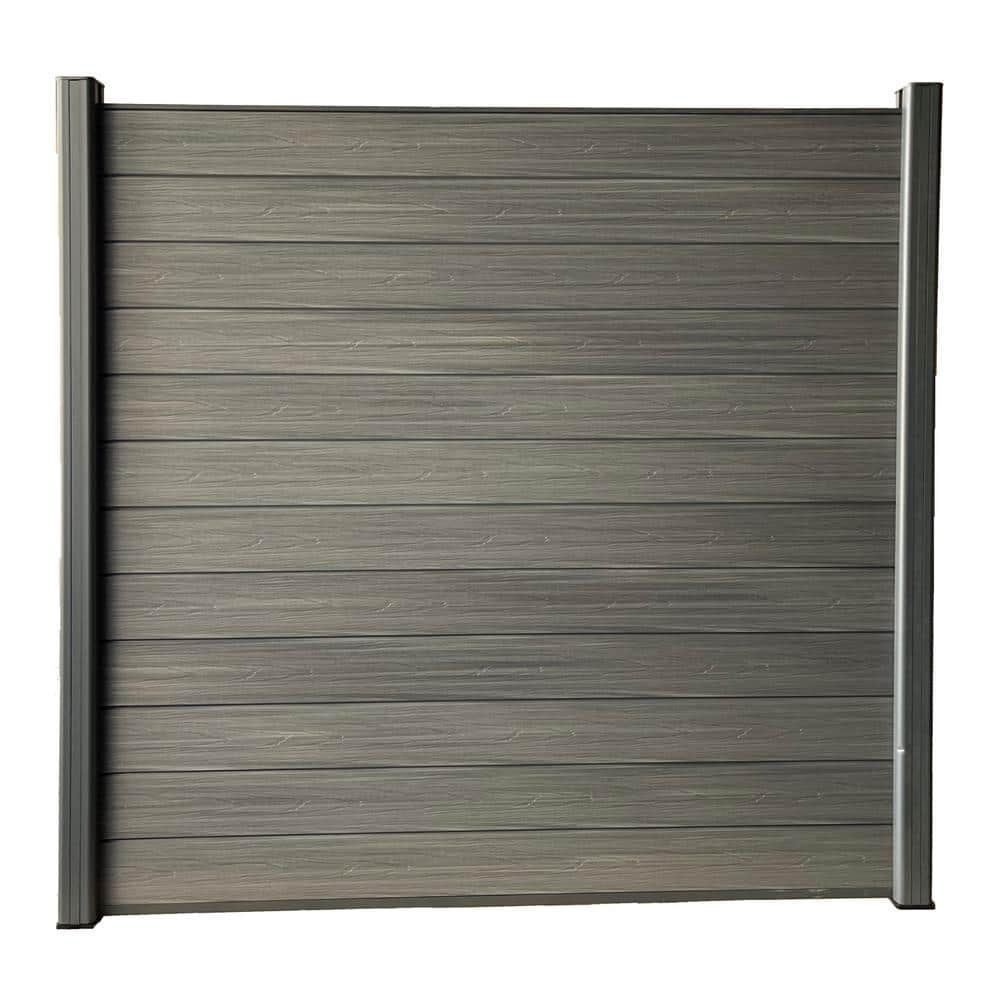 LH EP Complete Kit 6 ft. x 6 ft. Wood Grain Castle Gray WPC Composite ...