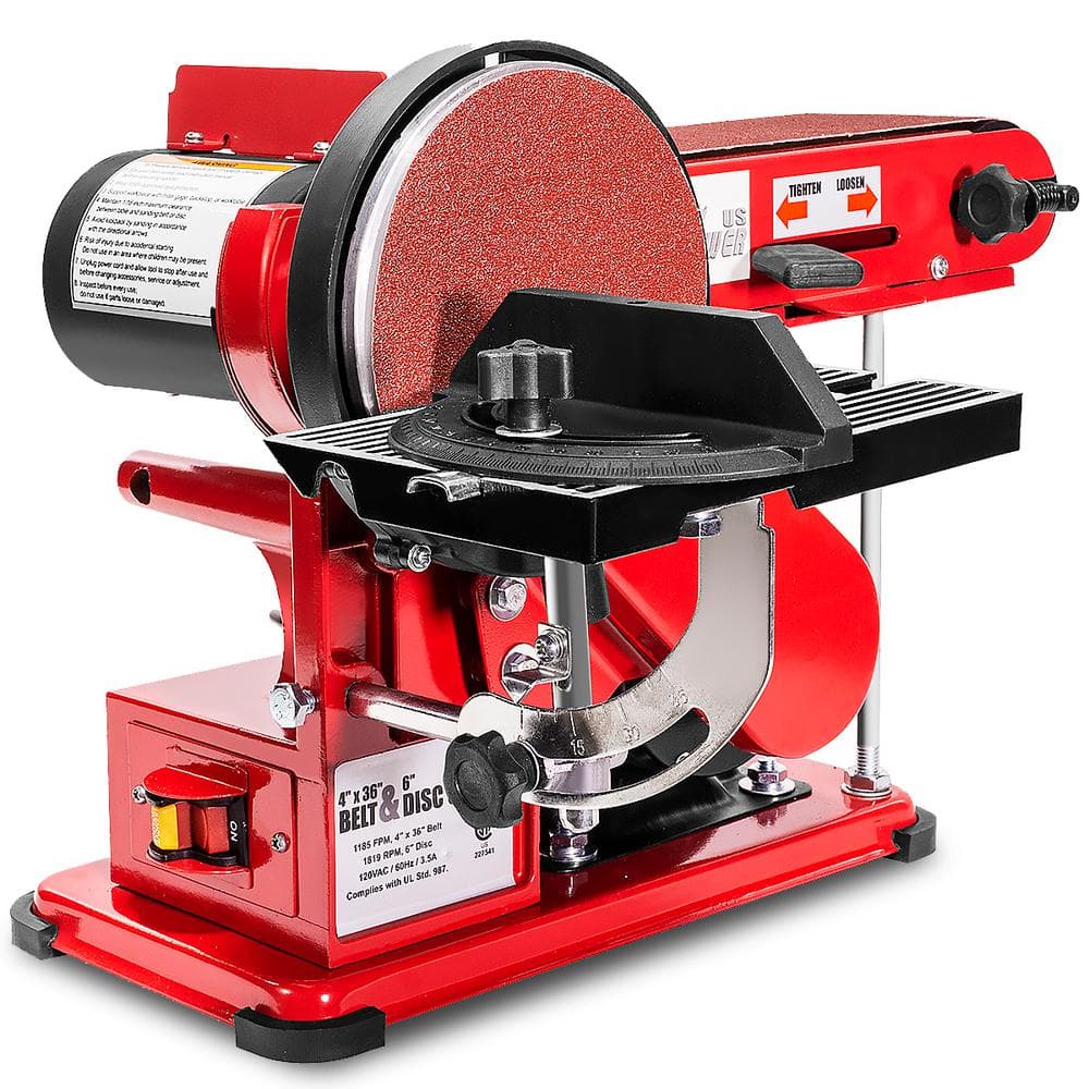 XtremepowerUS 4 in. x 36 in. 2-in-1 Disc and Belt Corded Sander Bencht ...