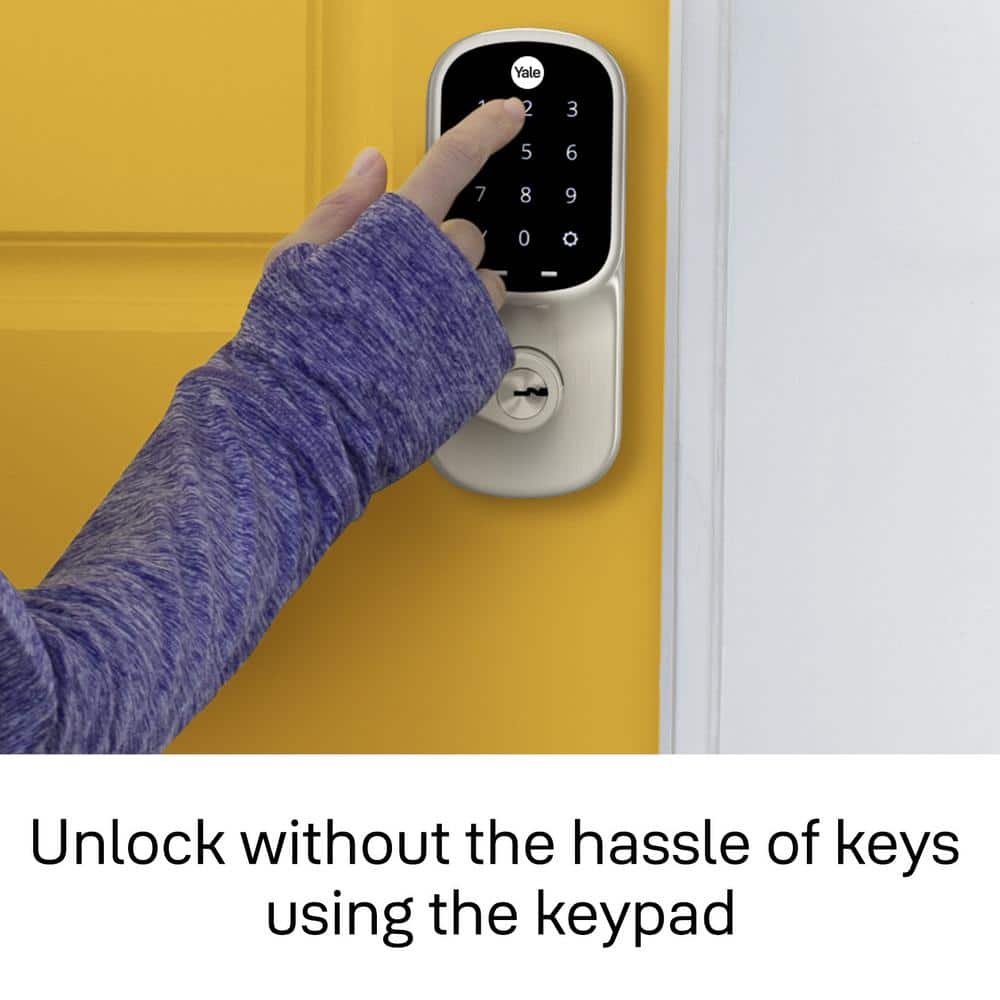 Yale Door Lever Lock with Touchscreen Keypad; Satin Nickel – Super Arbor