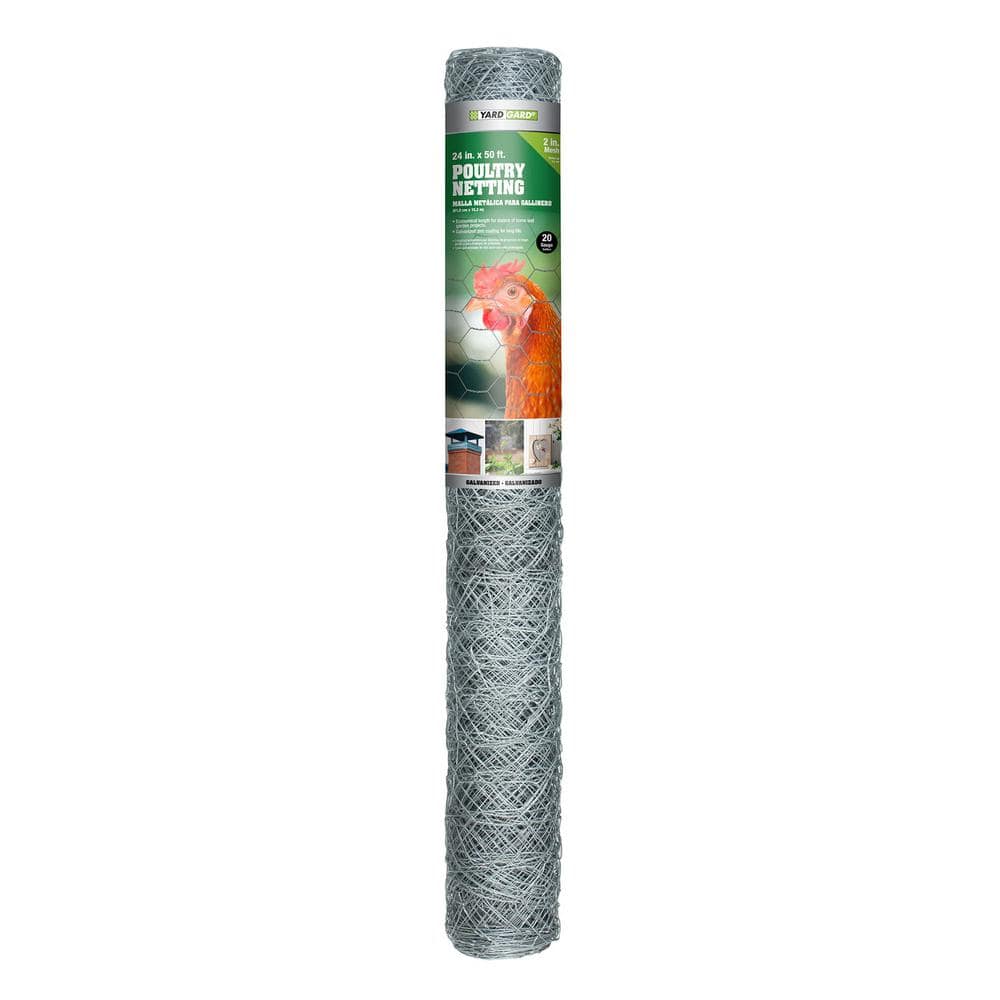 YARDGARD 2 in. Mesh x 2 ft. x 50 ft. 20-Gauge Galvanized Poultry Netti ...