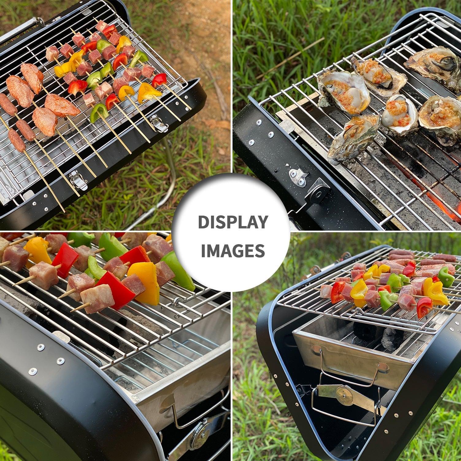 Portable Stainless Steel BBQ Grill Foldable Charcoal Grill Lightweight ...