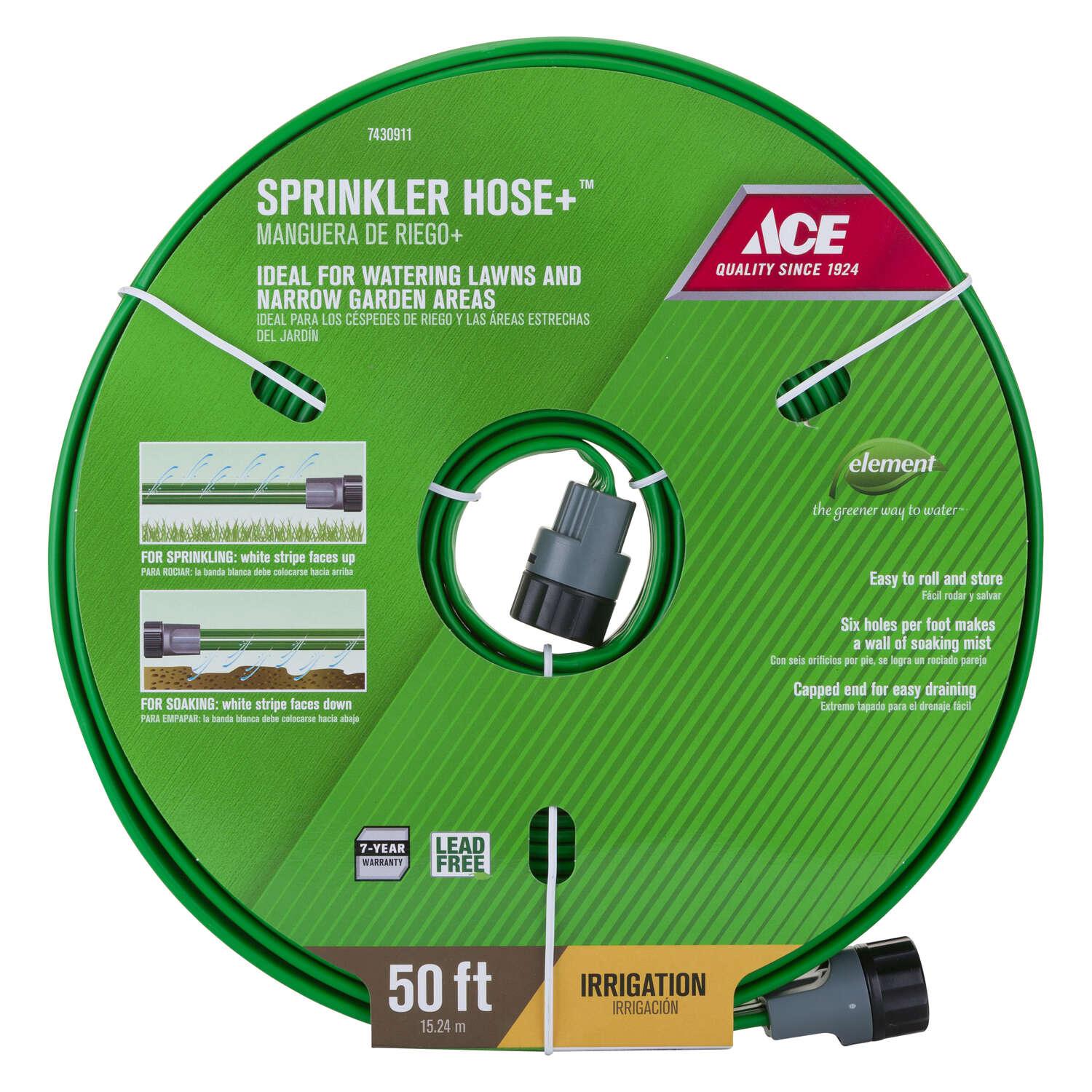Ace Sprinkler Hose+ 5/8 in. D X 50 ft. L Sprinkler Hose Green – Super Arbor