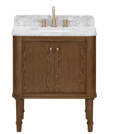 Collette 30 in W x 22 in D x 35 in H Single Sink Bath Vanity in Cinnam ...