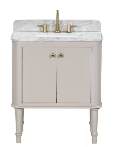 Collette 30 in W x 22 in D x 35 in H Single Sink Bath Vanity in Greige ...