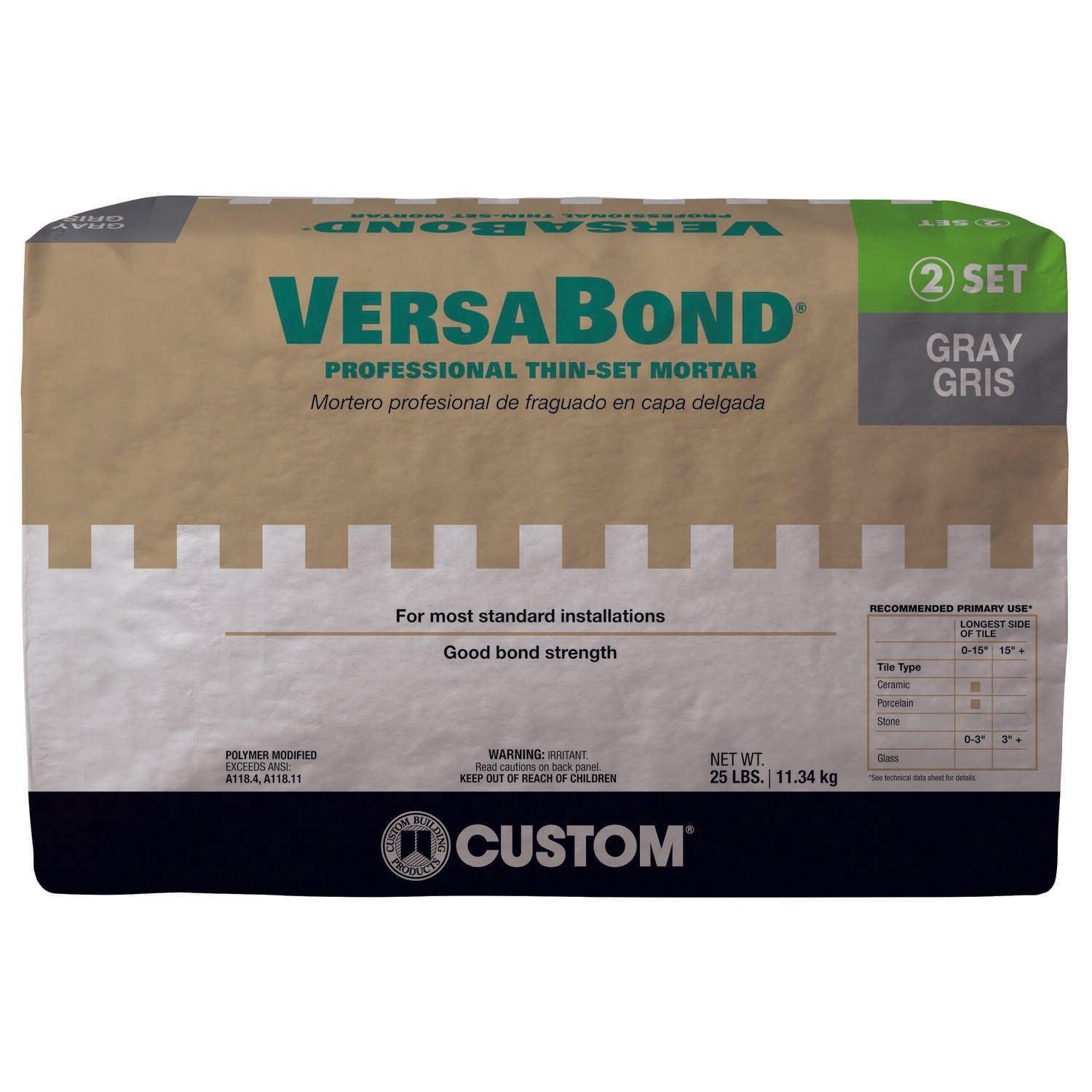 Custom Building Products VersaBond Gray Thin-Set Mortar 25 lb – Super Arbor