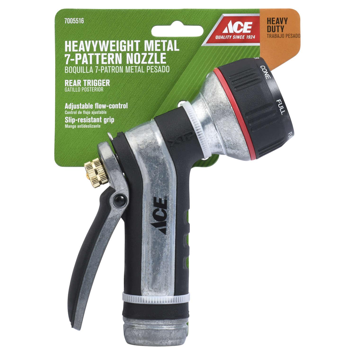 Ace 7 Pattern Adjustable Multi-Pattern Metal Heavy-Duty Hose Nozzle ...
