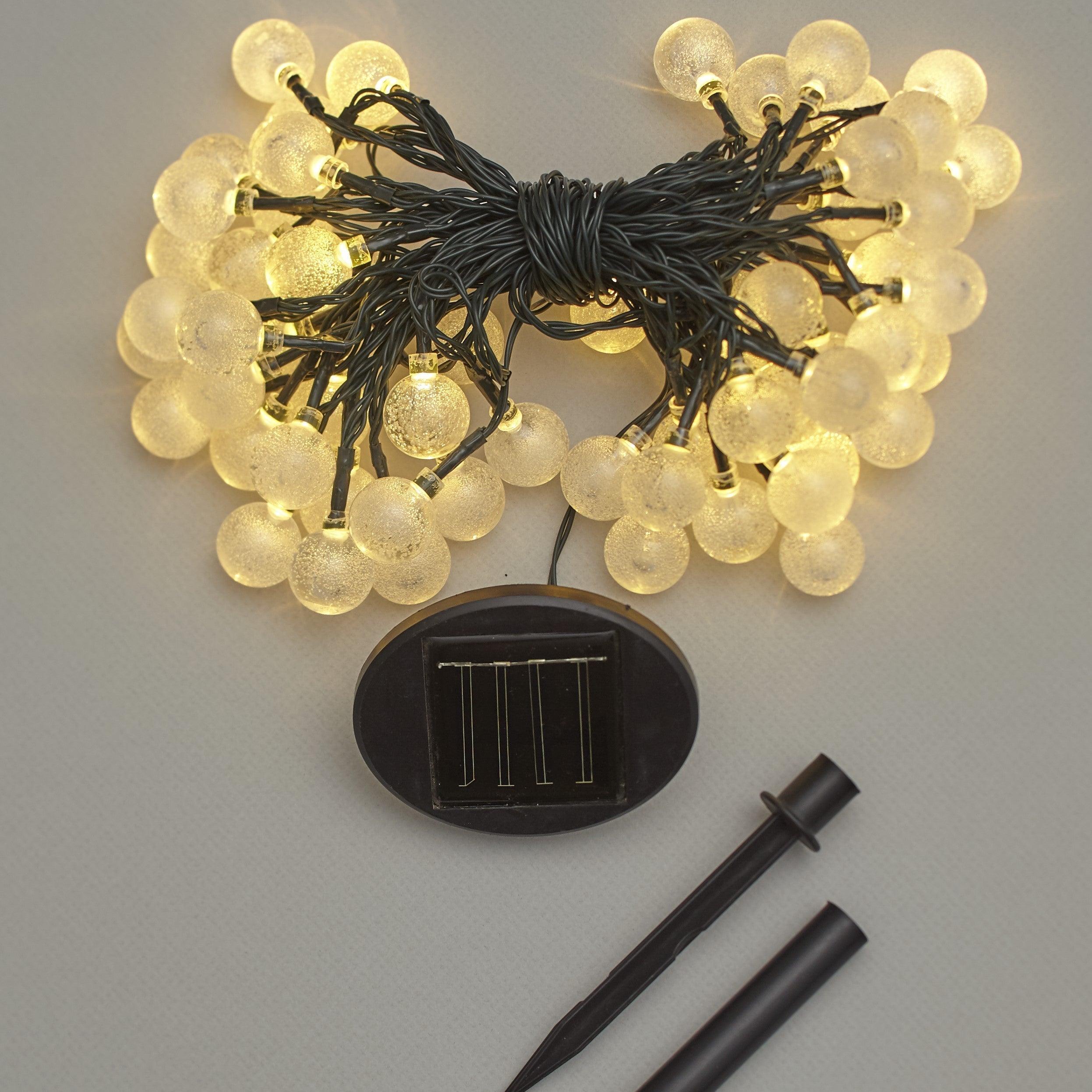 Outdoor Lighted Home Accent Solar Power 50-Bulb String Lights – Super Arbor