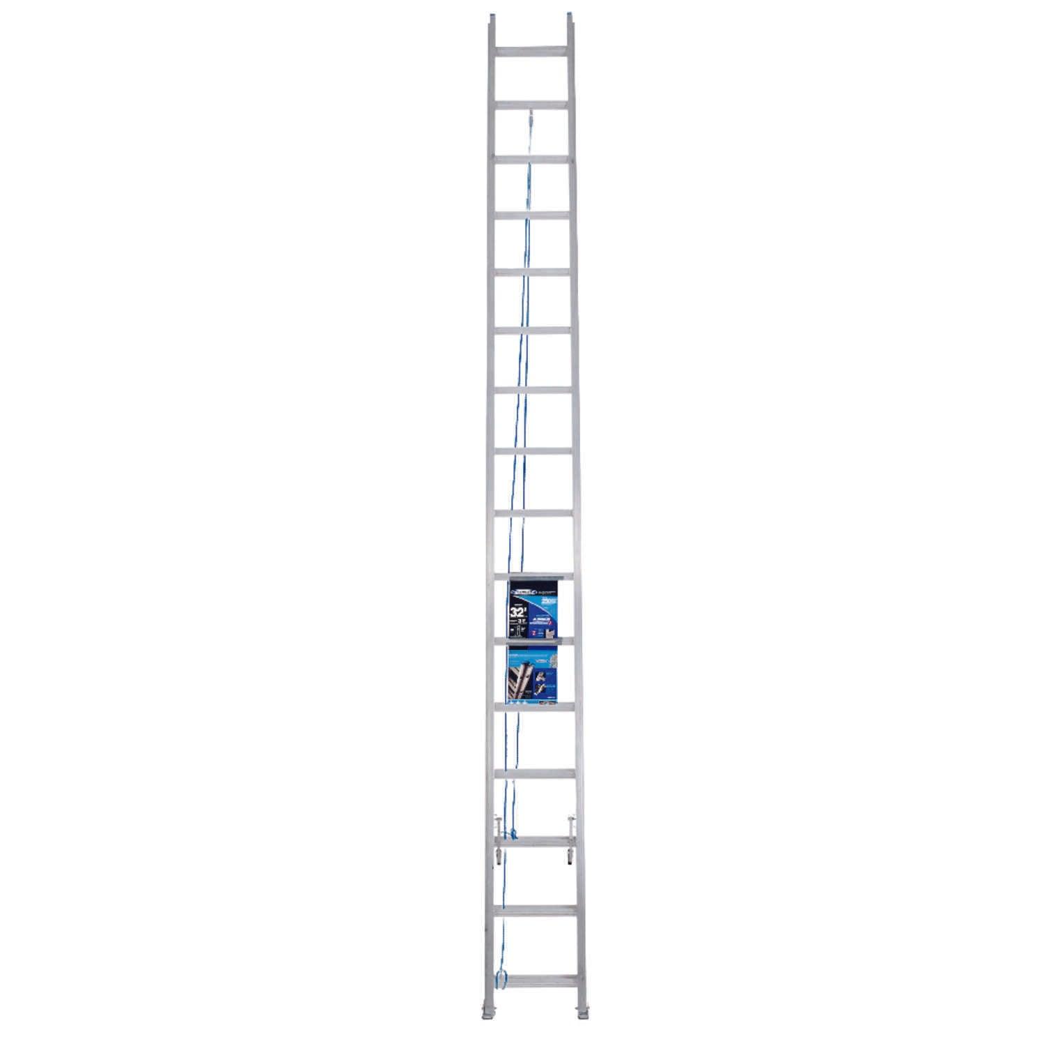 Werner 32 ft. H Aluminum Telescoping Extension Ladder Type I 250 lb. c ...