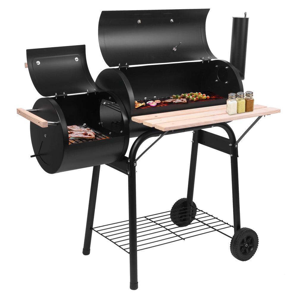 2-in-1 Charcoal Grills, 24.4'' Portable BBQ Charcoal Grill with Smoker ...
