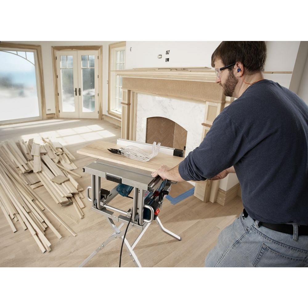 15 Amp 10 in. Corded Portable Worksite Bench Table Saw with Smart Guar ...