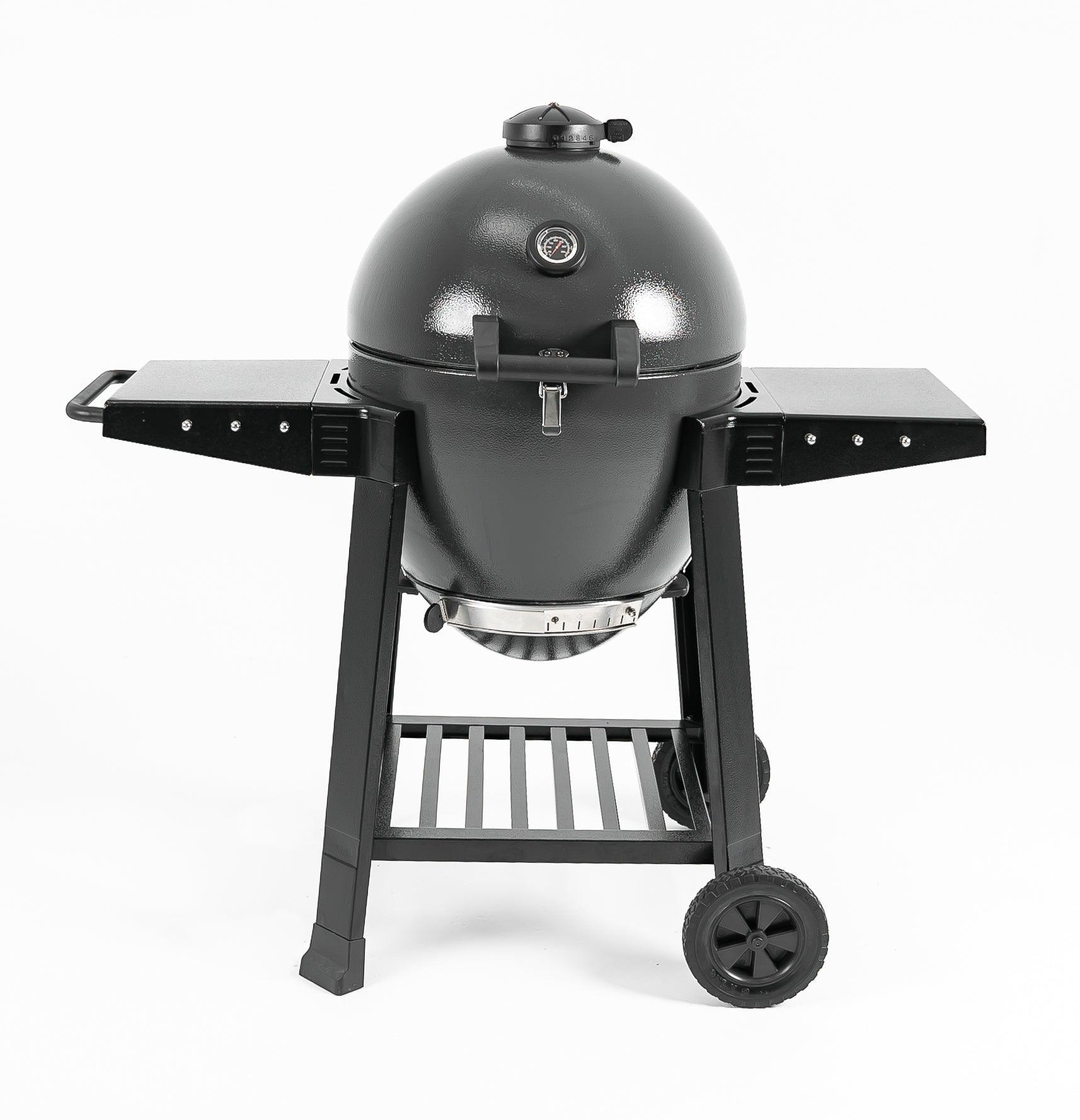 Brand-Man Rodeo Steel Kamado Charcoal BBQ Grill / Tactical Gray & Blac ...